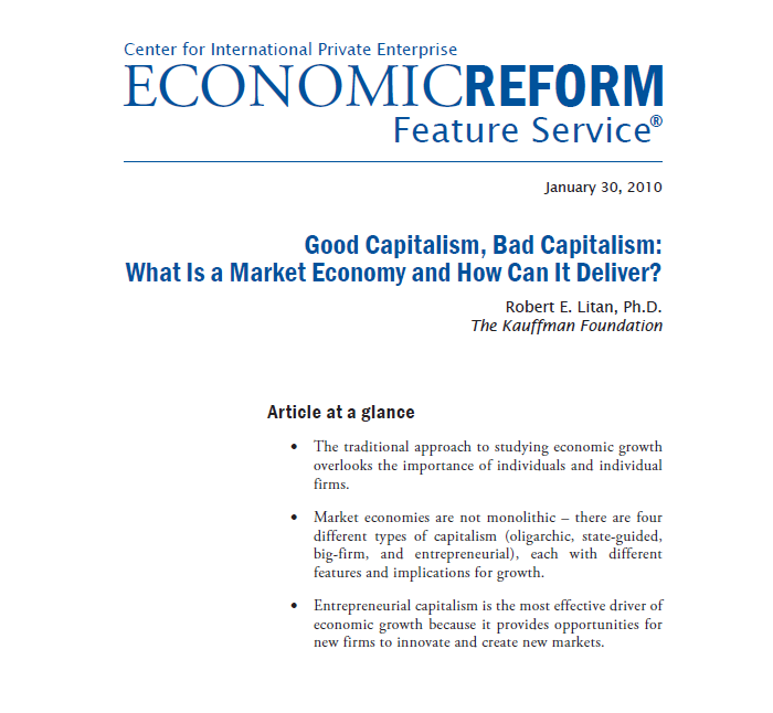 Good Capitalism, Bad Capitalism: What Is a Market Economy and How Can ...